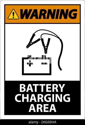 Warning battery charging area Sign on transparent background,vector ...