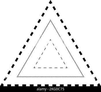 Tracing triangle shape broken line element for preschool, kindergarten ...