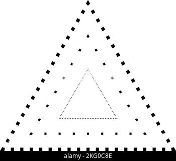 Tracing triangle shape broken line element for preschool, kindergarten ...