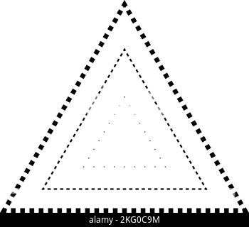 Tracing triangle shape broken line element for preschool, kindergarten ...