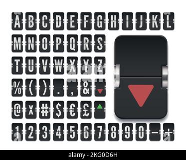Airport flip board regular font for train and bus travel advertising ...