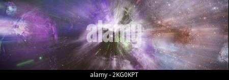 Panorama view universe space , galaxy with stars on a night sky ...