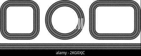 Auto tire tread rectangle frame. Car and motorcycle tire pattern, wheel ...