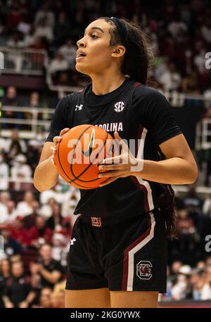 South Carolina guard Brea Beal (12) is defended by Stanford's Hannah ...