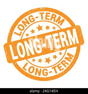 LONG-TERM, text on orange rectangle stamp sign Stock Photo - Alamy