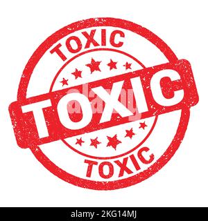 TOXIC, text written on red rectangle stamp sign Stock Photo - Alamy