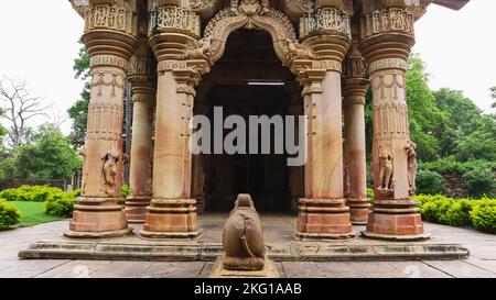Marble sculpture of the holy Nandi Bull at Kamakshi temple, Gauhati ...