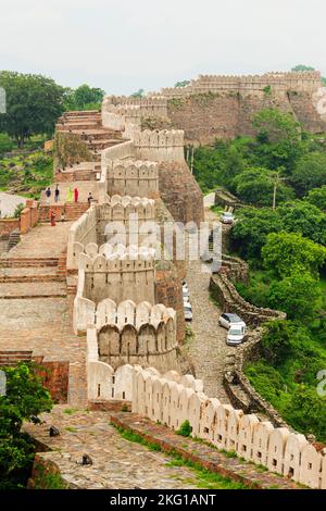 INDIA, RAJASTHAN, KUMBHALGARH, July 2022,Tourist at Hanuman Pol gate ...