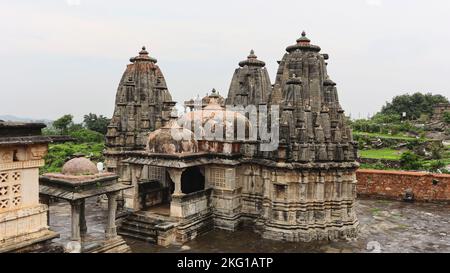 View of Trikuta Temple, dedicated to Brahma, Vishnu and Shiva ...