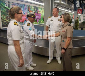 Honduran navy Capt. Juan De Jesus, deputy commodore, Amphibious ...