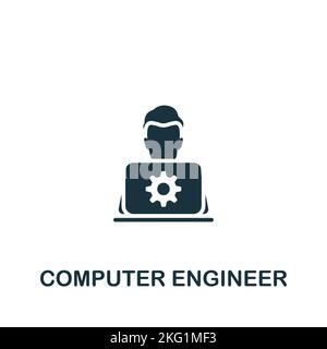 Computer Engineer icon. Monochrome simple Project Planning icon for ...