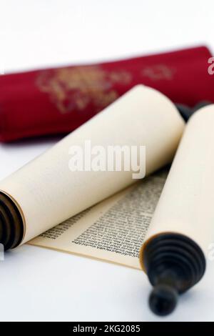 Small Torah scrolls. Symbol of Jewish identity and Judaism Stock Photo ...
