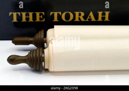 Small Torah scrolls and english Torah book with the the five books of ...