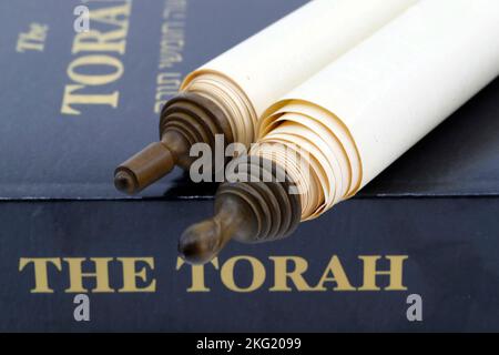 Small Torah scrolls and english Torah book with the the five books of ...
