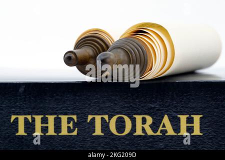 Small Torah scrolls and english Torah book with the the five books of ...