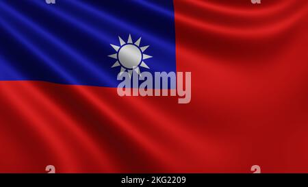 Closeup Taiwan Flag Stock Photo - Alamy