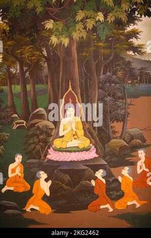 Wat Botum temple. Buddhist monk with smartphone. Phnom Penh. Cambodia ...