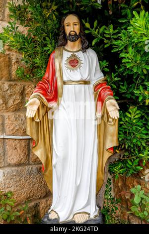 Jesus Christ statue in Deir Qannoubine monastery in the Qadisha ...