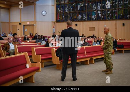 The IMCOM-P command team speaks to the U.S. Army Garrison Humphreys ...