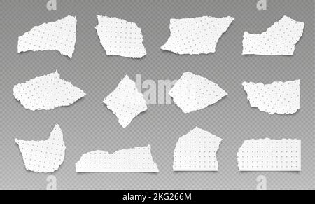 Pieces and fragments of torn paper. Realistic vector illustration set ...
