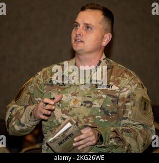 Lt. Gen. John R. Evans, Jr., U.S. Army North (Fifth Army) commander, speaks to Army aviation ...