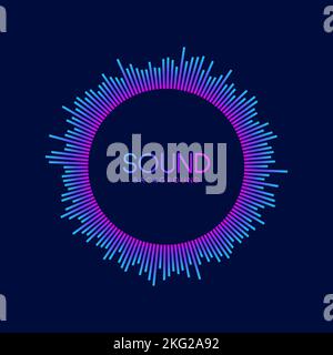 Radial sound wave visualisation. Music player equalizer concept. Circle ...