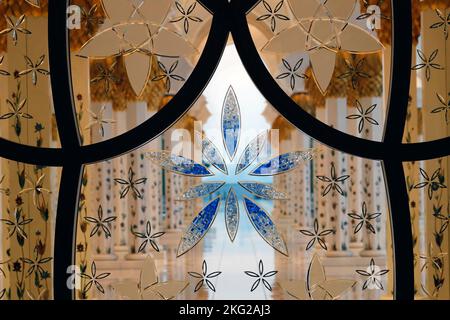 Stained Glass. Window frames. Sheikh Zayed Grand Mosque. Abu Dhabi ...