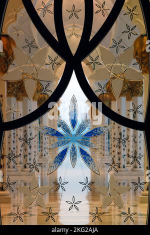 Stained Glass. Window frames. Sheikh Zayed Grand Mosque. Abu Dhabi ...