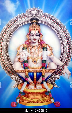 Shiva hindu temple. Picture of Hindu god Vishnu. Dubai. United Arab ...