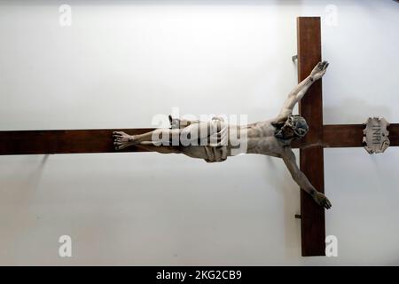 Saint Dominic church. Crucifix, Jesus on the cross. Spain Stock Photo ...