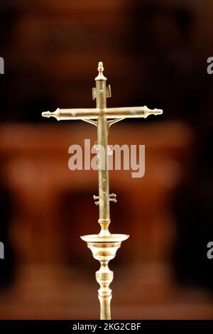 Malaga cathedraL. Golden crucifix. Back view. Spain Stock Photo - Alamy