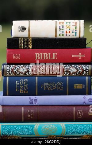 Religious books : Quran, Bible and Torah. Christianity, Islam, Judaism ...
