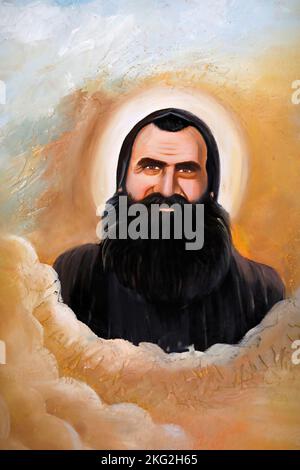 Fresco in the saints'relics church in Saint Charbel's house in Bekaa ...