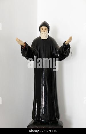 Saint Charbel painting in Saint Charbel's monastery in Bekaa Kafra, his ...
