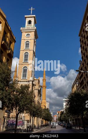 Saint George maronite cathedral spire, Beirut, Lebanon Stock Photo - Alamy