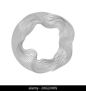 Abstract deformed circle banner. Distorted contour Stock Vector Image ...