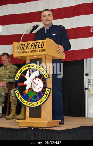 Maj. Gen. Paul Knapp, Wisconsin’s adjutant general, speaks during an ...