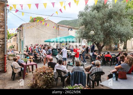 Music,and,food,drink,at,Local,village,festival,fete,Serres,Aude ...