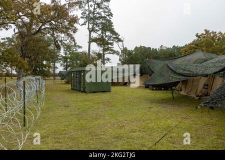 A system of tents was set up for 2nd Marine Logistics Group command ...