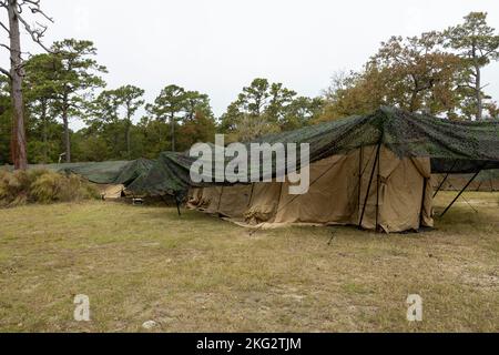 A system of tents was set up for 2nd Marine Logistics Group command ...