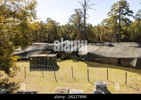 A system of tents was set up for 2nd Marine Logistics Group command ...