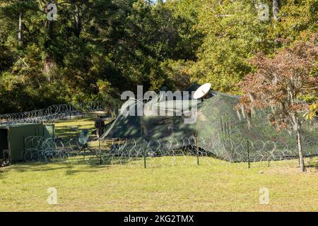 A system of tents was set up for 2nd Marine Logistics Group command ...