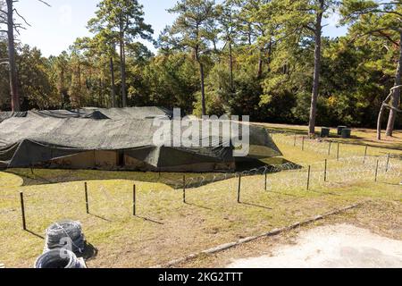 A system of tents was set up for 2nd Marine Logistics Group command ...