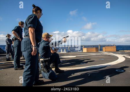 U.S. Cmdr. Corey Millis, Commanding Officer of the Guided-Missel ...