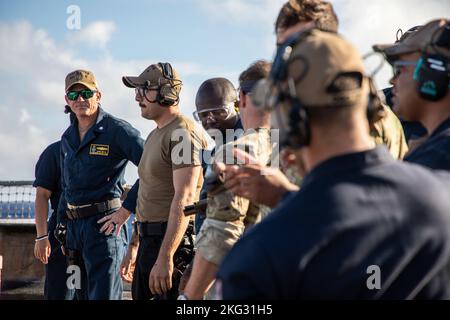 U.S. Cmdr. Corey Millis, Commanding Officer of the Guided-Missel ...