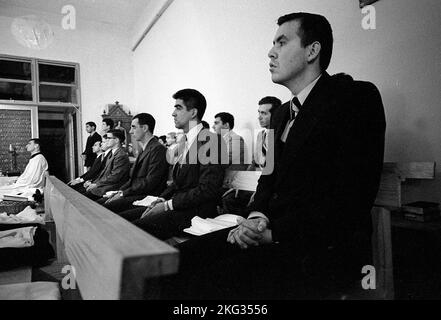Marcel Lefevbre, Catholic French archbishop and priest, during an ...