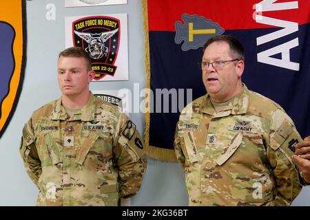U.S. Army Spc. Damon Swanson, UH-60 Black Hawk helicopter repairer, 15T ...