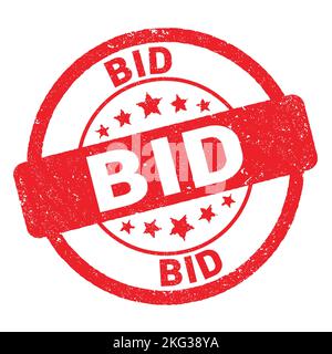 BID text written on red lines stamp sign Stock Photo - Alamy