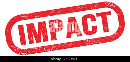 impact text written on red grungy stamp sign Stock Photo - Alamy