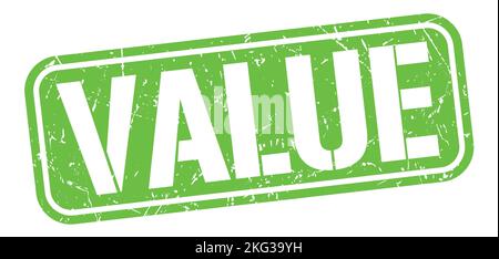 VALUE text written on green rectangle stamp sign Stock Photo - Alamy